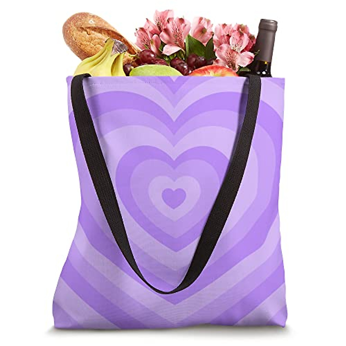 Aesthetic Mauve Lilac Coffee Latte Love Heart Girly Tote Bag