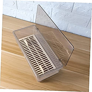 Luxshiny 3pcs Black Silverware Container Lid and Lid- Tableware Flatware Transparent Chopsticks Organizer Proof Countertop Organizers Cutlery Drain Storage Transparent- Tray