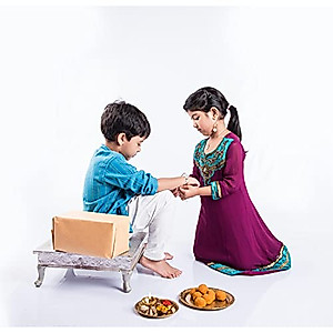 KNETLI Rakhi for Brother Set of 7 Rakhis with Roli Chawal Tika- Raksha Bandhan Rakhi Bracelet for Brother Rakhi 1 Set Rakhi for Bhaiya Bhai Rakhi Thread