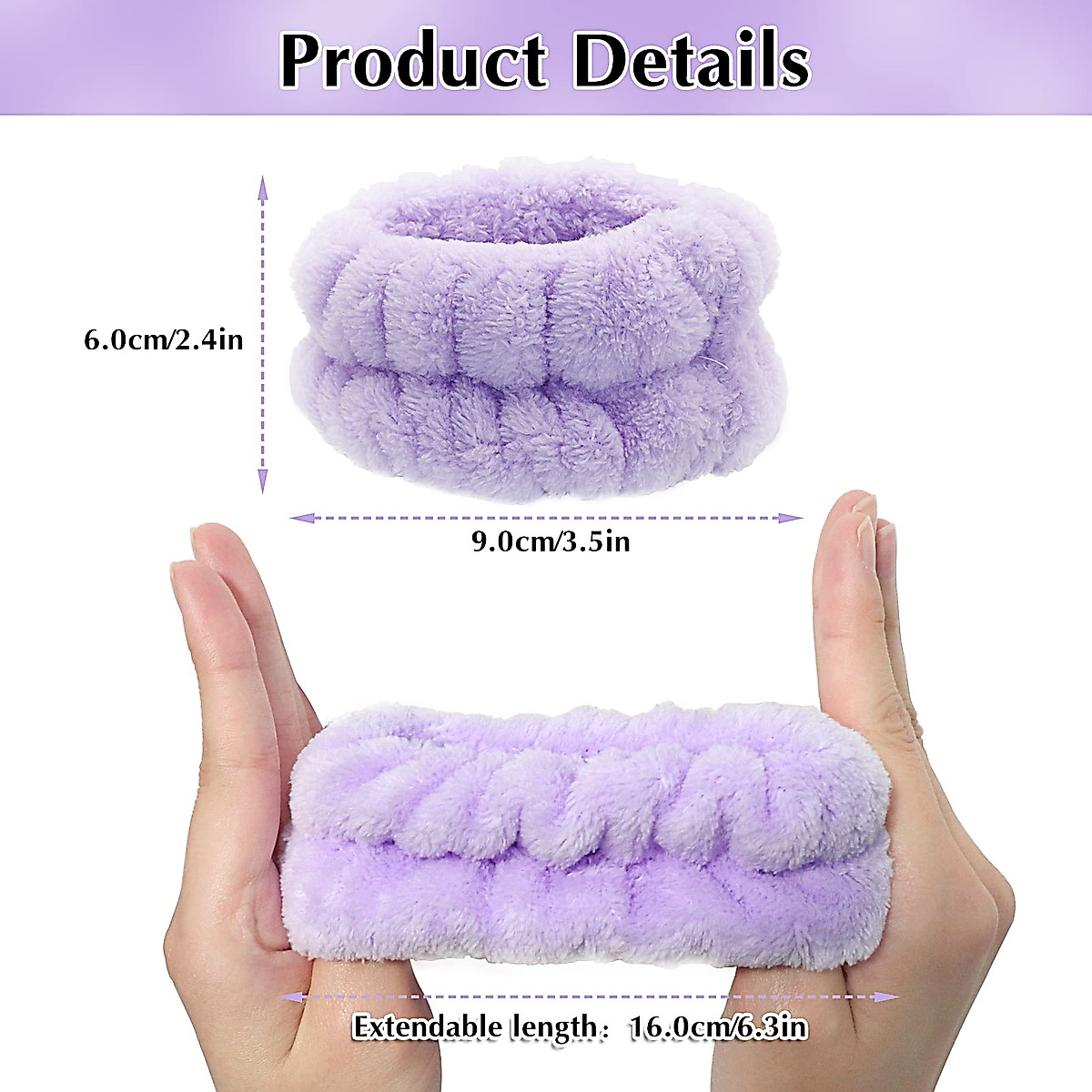 4 Pairs Microfiber Wrist Wash Bands Set,Soft Spa Face Absorbent Wristbands Wrist Sweatband No Drip Cleansing Cuffs Sweatband for Women Girls (Mixed)