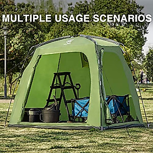 EVER ADVANCED Bike Storage Tent, 6.6 ft Outdoor Storage Sheds for Bicycle, Motorcycle, PU4000 mm Waterproof and Weatherproof Lawn Mower Garden Tools Shelter Cover