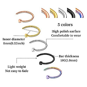 ONESING 55 Pcs 20G Nose Rings for Women Nose Rings Hoops Nose Piercing Jewelry CZ Nose Studs Screw L Shape Nose Bone Pin Stainless Steel Gold Body Piercing Jewelry