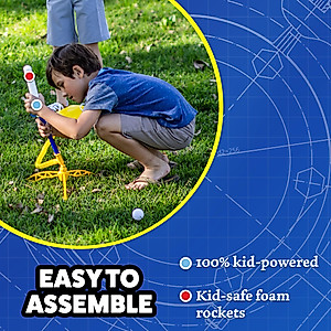 Stomp Rocket Jr Glow Rocket Refills - 6 Glow-in-The-Dark Rockets - Replacement Set for Soft Foam Rocket Launcher - Fun Outdoor Kids Toys Gift for Boys & Girls - Ages 3 & Up