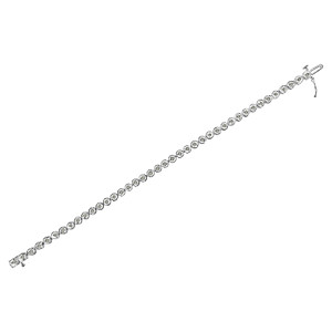Haus of Brilliance .925 Sterling Silver 1.0 Cttw Miracle Plate Set Diamond Bezel Link Design Tennis Bracelet (I-J Color, I3 Clarity)