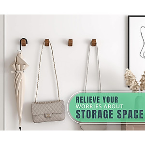 Acacia Wood Hooks, Natural Rectangular Hangers for Keys, Towels, Accessories – Functional Entryway, Bathroom Organizer – Sleek Wall Decor, Space-Saving Design – Perfect for Small Spaces, Modern Homes