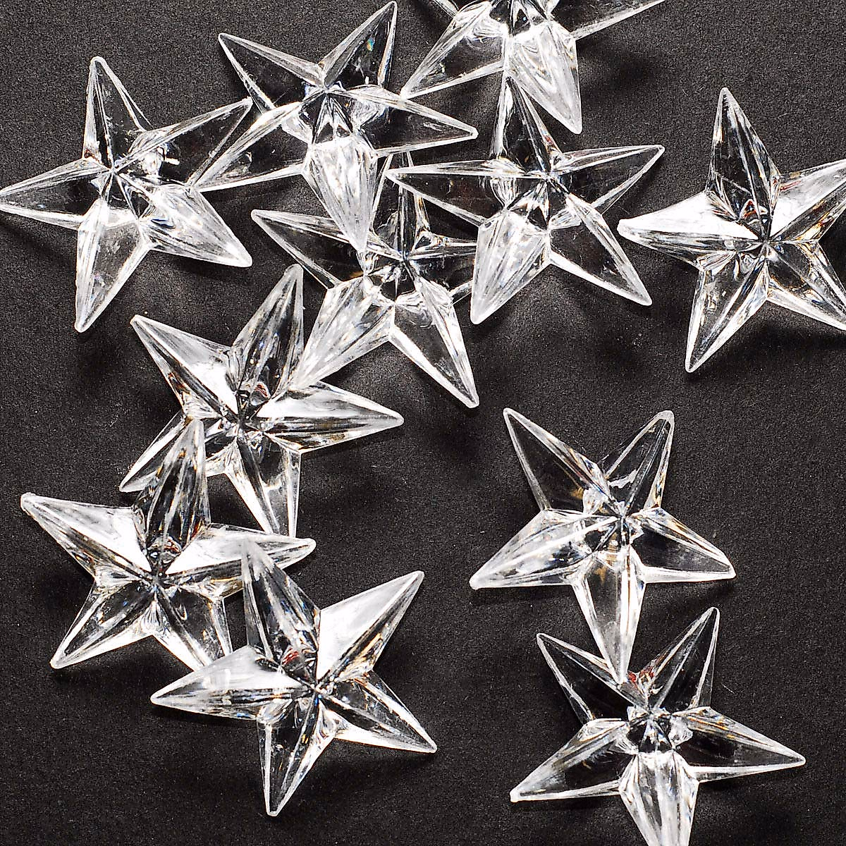 24pk Clear Acrylic Stars Table Scatter nvLG Confetti Filler Wedding Party Decoration