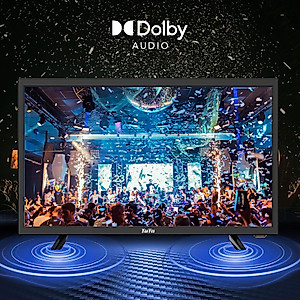 TuTu 22-inch TV,60Hz 1080P FHD LED Television and Monitor with Dolby Audio for Home or Office 22in Flat-Screen TV with HDMI,USB,VGA,RCA(2023 Model)