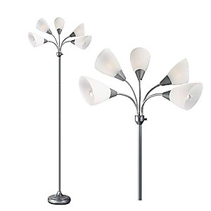 THOVAS Medusa Floor Lamps Standing Lamps 5 Heads Adjustable Reading Light Large Shade Use E26 A19 Bulb Floor Lamps for Living Room Bedroom by ONEXT