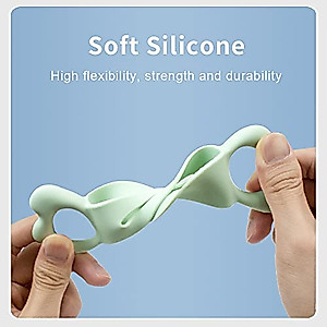 FAREVER Baby Bottle Handles, Silicone Wide-Neck Baby Bottle Handle, Outer Diameter Over 6cm for Bottle 2 Pack, Pink, Blue…