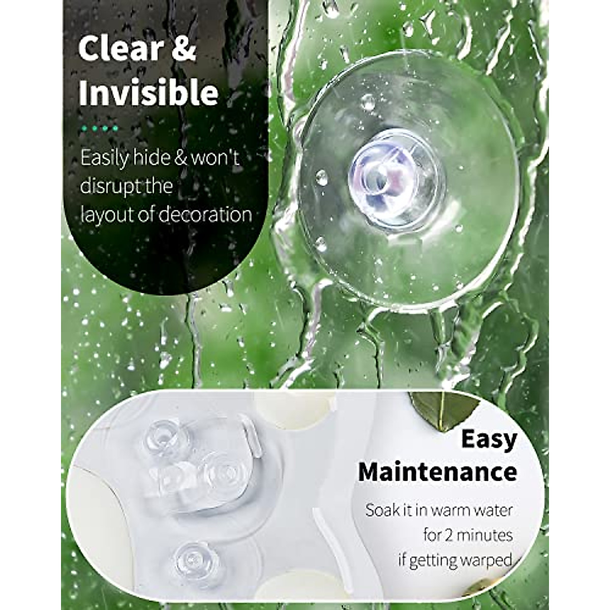 Pawfly 30 Pcs Suction Cups 0.8 & 1.2 & 1.8 Inch Clear Plastic Suction Pads for Home Organization and Decoration Strong Adhesive Sucker Holders for Kitchen Bathroom Window and Glass Door