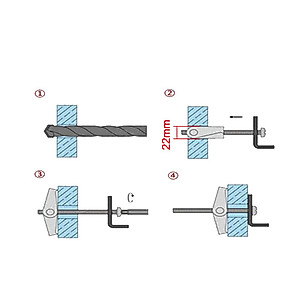 uxcell 5/16-inch X 3-inch Male Thread Spring Loaded Hollow Wall Round Head Toggle Bolt 5pcs