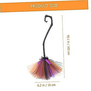 KONTONTY Halloween Prop Broom Witch Broom Halloween Props That Moves Halloween Broom Decor Broomstick Halloween Decor Halloween Witches Broom Halloween Broomstick Broom Halloween Gauze