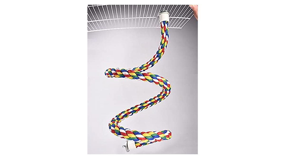 Durable Bird Cage Rope Perch for Parrots & Lovebirds