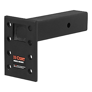 CURT 48329 Adjustable Pintle Mount for 2-1/2-Inch Hitch Receiver, 18,000 lbs, 6-1/2-Inch Drop, 8-Inch Length , Black