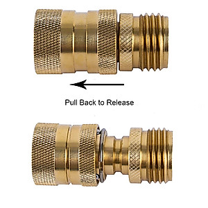Garden Hose Quick Connect Brass Hose Quick Connectors Water Hose Connector 3/4"GTH (3 Female Coupler+ 6 Male Nipples)