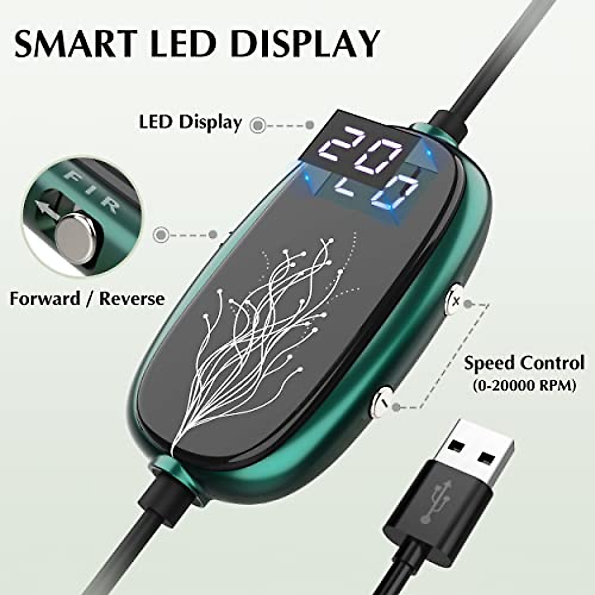 Electric Nail File, Nail Drills for Acrylic Nails Professional Gel Nail Kit Portable Efile Nail Drill with LED Display, Nail Drill Machine Manicure Pedicure Tool Nail Kit for Beginners with Everything