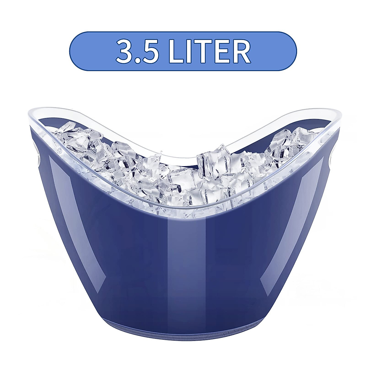 Ice Bucket Wine Bucket,Clear Acrylic 3.5 Liter Plastic Tub for Drinks and Parties, Food Grade, Perfect for Wine, Champagne or Beer Bottles(Blue Purple)