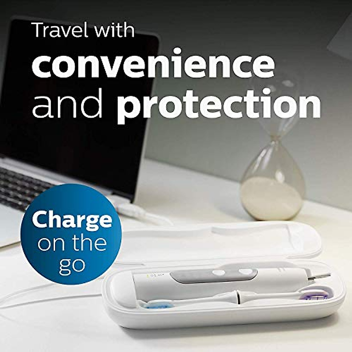 Philips Sonicare ProtectiveClean 6500 Rechargeable Electric Power Toothbrush with Charging Travel Case and Extra Brush Head, Navy Blue, HX6462/07