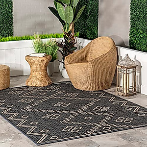 nuLOOM Charter Diamonded Helix Indoor/Outdoor Area Rug, 5' x 8', Grey
