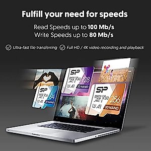 Silicon Power 2-Pack 256GB Micro SD Card U3 Nintendo-Switch Compatible, SDXC microsdxc High Speed MicroSD Memory Card with Adapter
