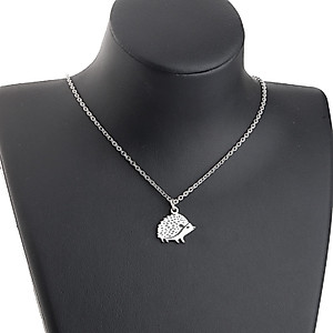 WUSUANED Cute Animal Necklace Hedgehog Pendant Necklace Hedgehog Charm Jewelry For Women Hedgehog Lover Gifts (Hedgehog charm necklace)