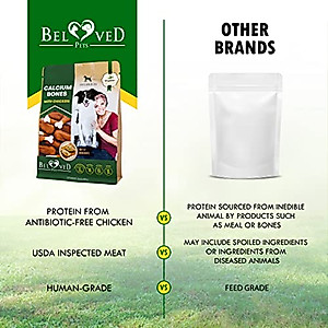 Dog Calcium Bones Wrapped Chicken & Rawhide Free Chew Treats - Pet Healthy Dried Snacks & Grain Free Organic Meat - Bulk Best Chews for Christmas, Training Small & Large Dogs - Made for USA