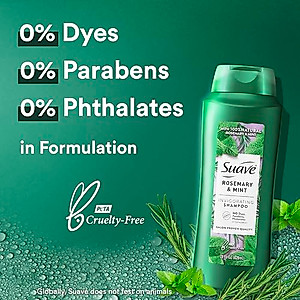 Suave Professionals Invigorating Shampoo for Dry and Damaged Hair Rosemary and Mint Paraben free and Dye free Hair 28 fl oz