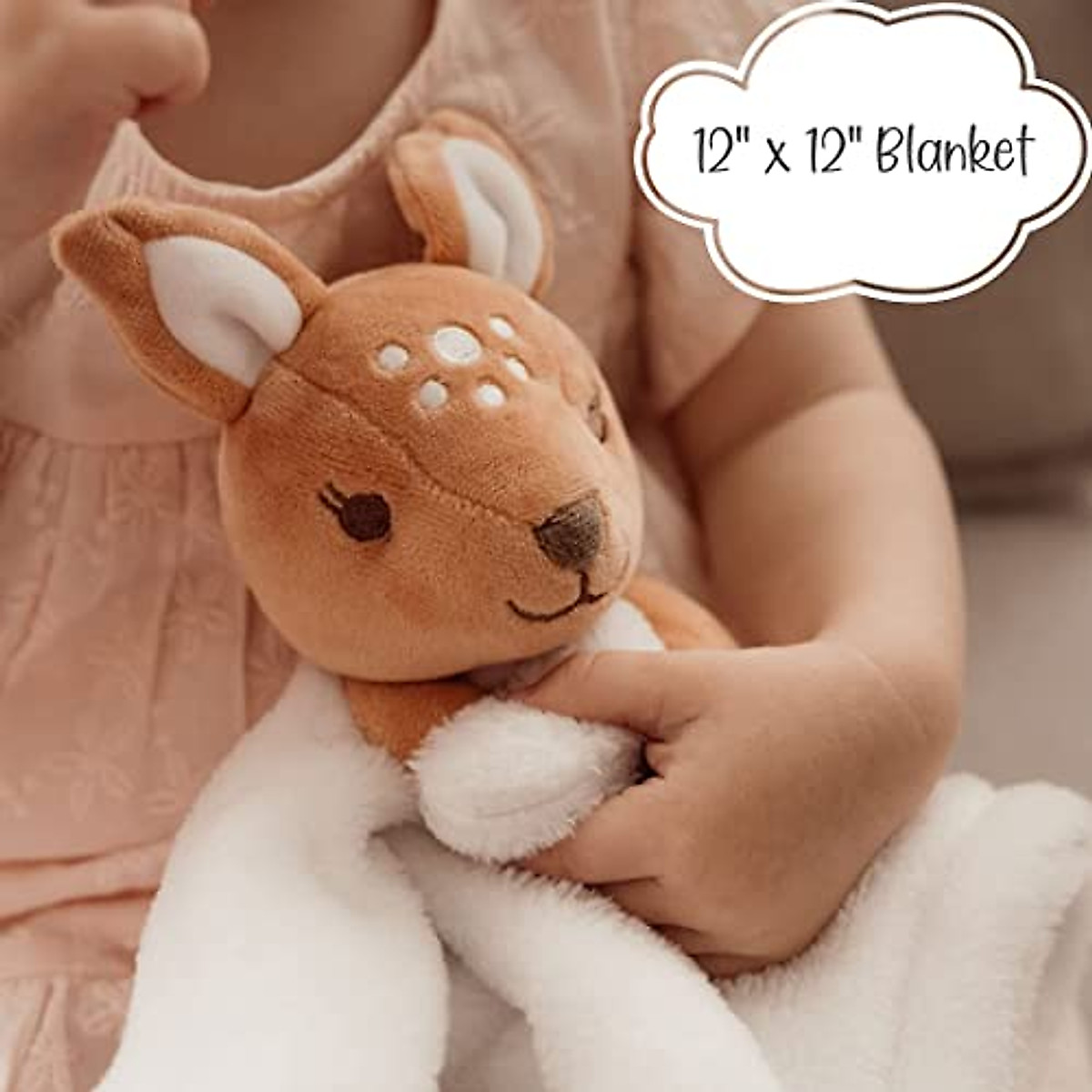 MCMUSHY 12'' Deer Baby Lovey Security Blanket Plush Animal Comforter Toy for Baby Newborn Toddler Child, Parent01