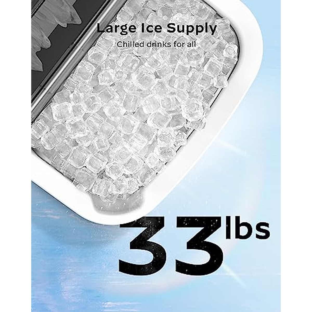Nugget Countertop Ice Maker, Silonn Chewable Pellet Ice Machine with Self-Cleaning Function, 33lbs/24H, Portable Ice Makers for Home, Kitchen, Office, Black