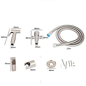 JIYTG Bidet Shower Bidet Sprayer Stainless Steel Women's wash Device Booster Nozzle Toilet Spray Gun Set Shower Washer Showerheads