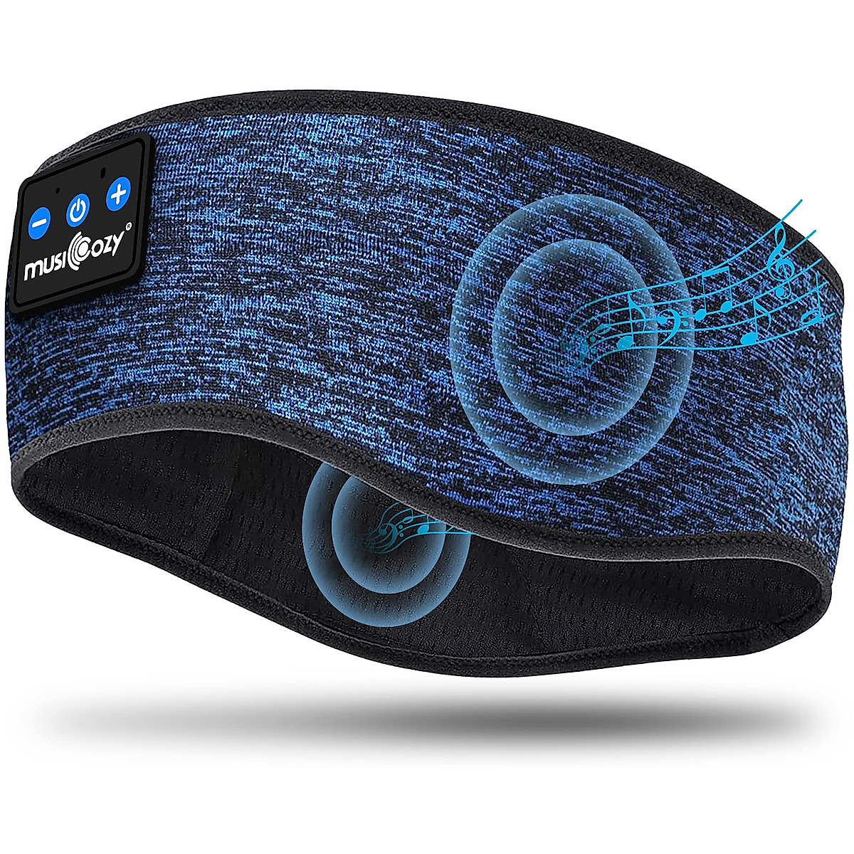 MUSICOZY Bluetooth 5.2 Headband Headphones for Sports and Sleep, Wireless Sleeping Eye Mask Earbuds Earphones for Side Sleepers Workout Running Cool Tech Gadget Unique Gift