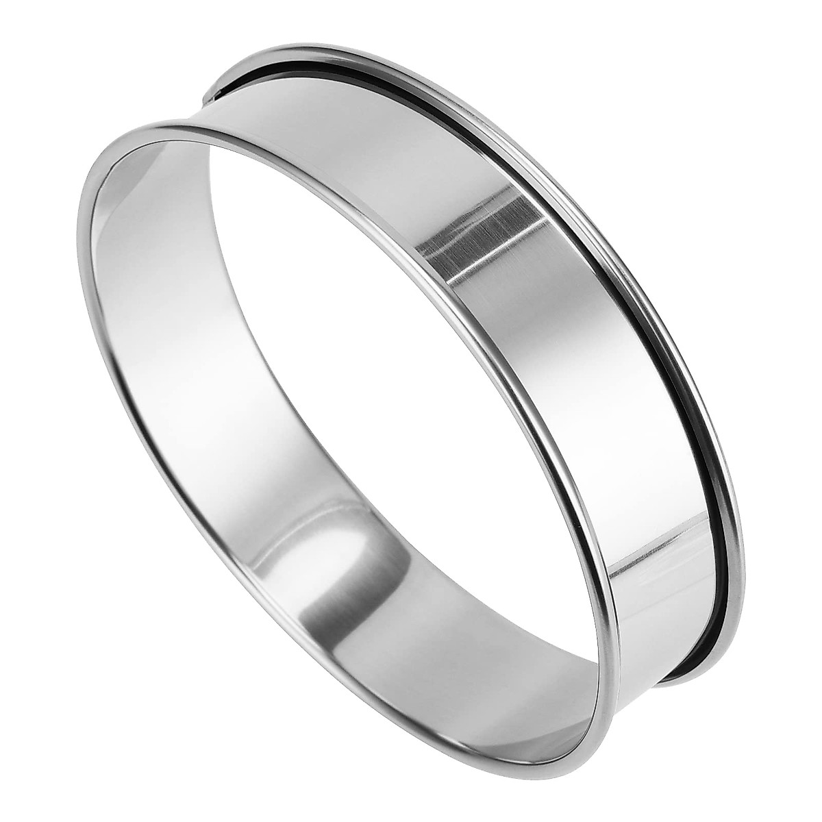 ZEONHEI 8 PCS 4 Inch English Muffin Ring, Stainless Steel Crumpet Rings, Double Rolled Tart Rings for Baking Fluffy Muffins, Eggs, Pancakes, Pastry