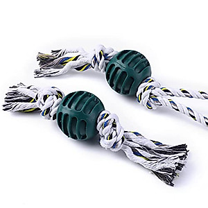 JzcsdkSIL Chewing Toy for Dogs Interactive Puzzle Improving Pets Digestion Molar Chew Toy Great Dental Chew Tug Toy 13 Colors Dog Ball with Rope Big Dogs for Training