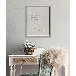 Kate and Laurel Sylvie Emerson Quote Framed Canvas Wall Art by Shawn St.Peter - Saint and Sailor Studios, 18x24 Gray, Inspirational Wall Decor