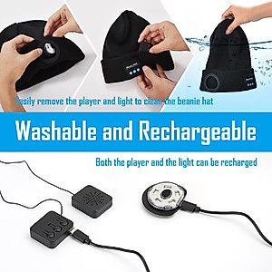Gifts for Men, Stocking Stuffers for Men, LED Bluetooth Beanie Hat, for Men, Mens Gifts for Dad, Husband, Boyfriend, Grandpa, Cool Gadgets for Him, White Elephant Gifts for Adults