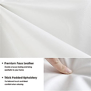 HOSTACK King Bed Frame with 4 Storage Drawers, Upholstered Platform Bed Frame with Button Tufted Headboard, Heavy Duty Mattress Foundation with Wooden Slats, No Box Spring Needed (White, King)