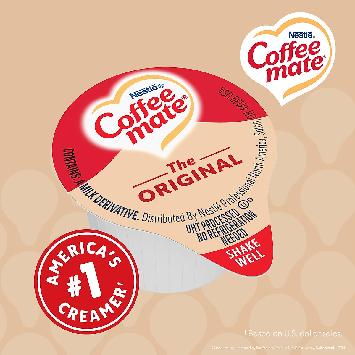 Nestle Coffee mate Coffee Creamer, Original, Liquid Creamer Singles, Non Dairy, No Refrigeration, Box of 180