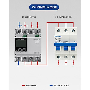 Elecnova 6-63A Miniature Circuit Breaker, AC 3 Pole 400V, DIN Rail Mounted 50 amp Breaker, Thermal Magnetic Trip, 110V / 120V Available, Overload, Short-Circuit Protection