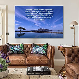 Eckhart Tolle Quote Poster Black And White Inspirational Canvas Poster 4 Poster for Room Aesthetic Posters & Prints on Canvas Wall Art Poster for Room 08x12inch(20x30cm)