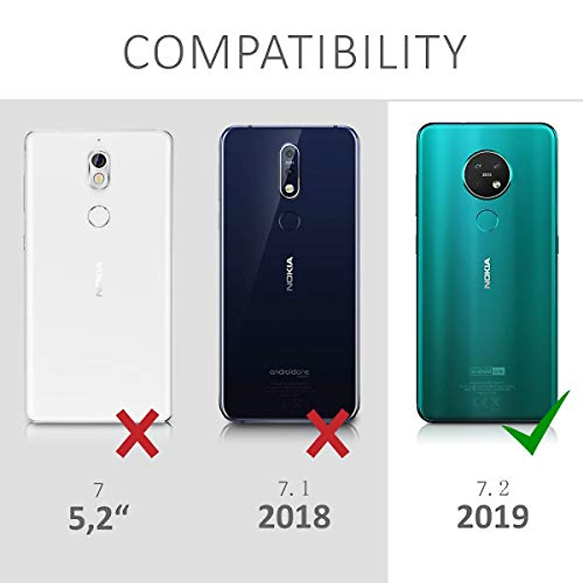 kwmobile Crossbody Case Compatible with Nokia 7.2 Case - Clear TPU Phone Cover w/Lanyard Cord Strap - Transparent