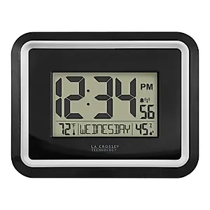 La Crosse Technology BBB84022 Atomic Digital Wall Clock with in Temp & Humidity