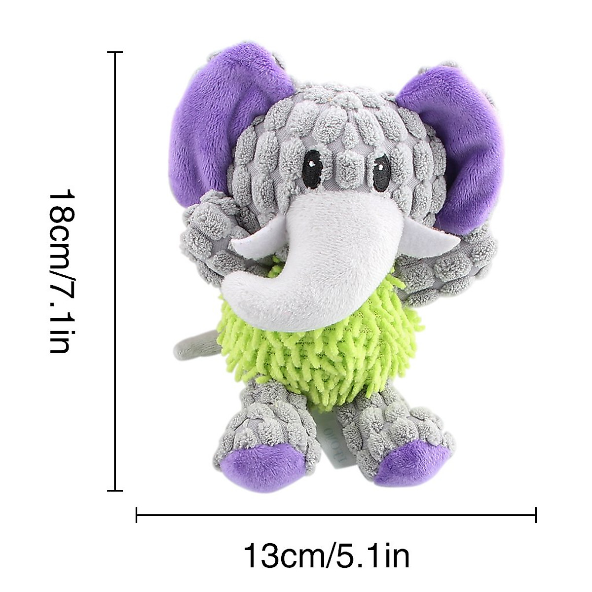 IFOYO Dog Plush Toy, Pet Dog Toy Tough Dog Squeaky Toy Cute Dog Teething Toy for Medium Small Dogs, Elephant