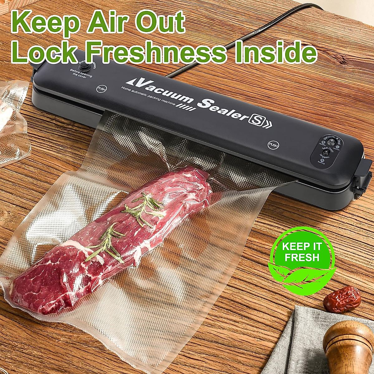 W&Y Vacuum Sealer Bags for Food - 100 Quart, 8" x 12" Commercial Grade Embossed Food Vacuum Bags - Pre-Cut Food Saver Bags for Sous Vide, Meal Prep, and Storage - BPA Free