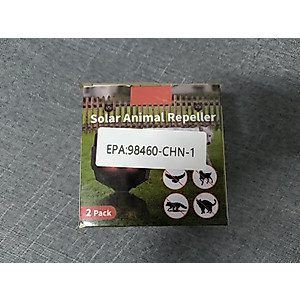 4 Pack Solar Powered Animal Repellent, Nighttime Animal Deterrent Repellent with Red LED Lights Waterproof Wild Animal Predator Deterrent Repel Coyote, Raccoon, Fox, Skunk from Yard Farm Animal Model