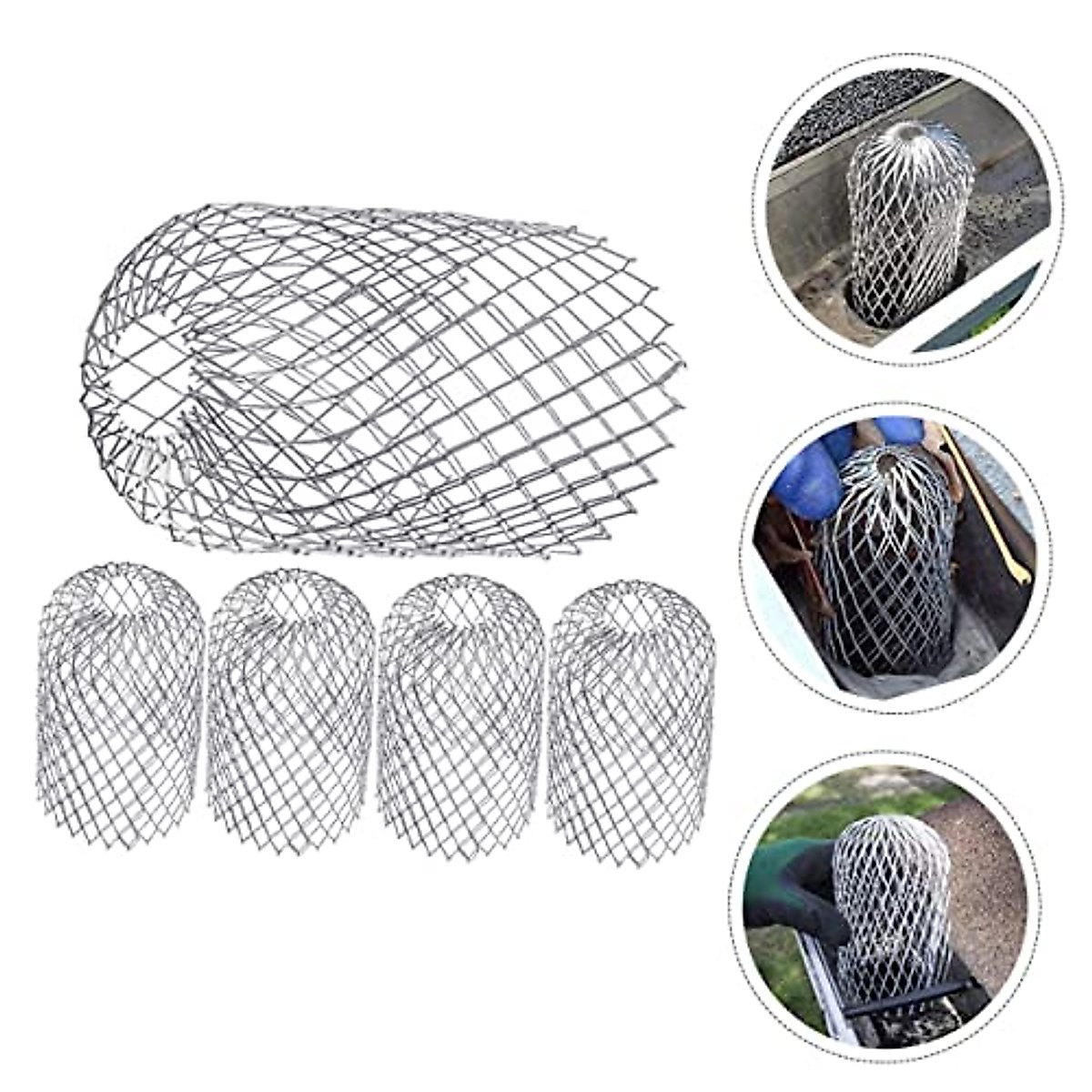 DOITOOL 5pcs Gutter Filter Mesh Strainer Sink Drain Pipe Water Sink Filter Downspout Splash Block Roof Leaf Filter Gutter Guards Roof Anti-Block Strainer Downspout Filter Roof Gutter Guard