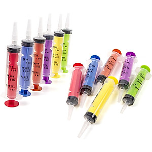 JOYIN 60 Pcs Charge Syringes with Caps, Reusable Party Springe for Charge for Halloween Party, Thanksgiving day, Christmas and Birthday Parties