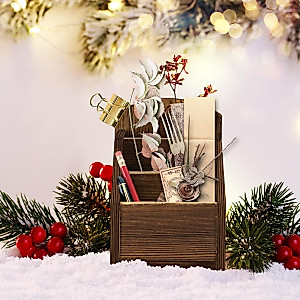 CEDAR ALPHA Wood TV Remote Holder,Wooden Remote Control Caddy,3 Slot Office Supply Organizers,Farmhouse Remote Control Holder TV Remote Caddy,wood storage, desk organizer, pencil holder