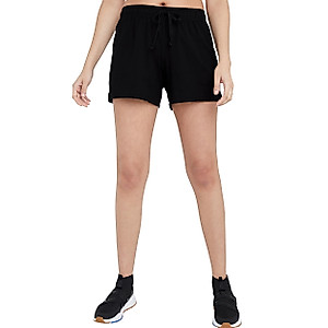Champion, Lightweight Lounge, Soft Jersey Comfortable Shorts for Women (Plus Size Available), Black, Small