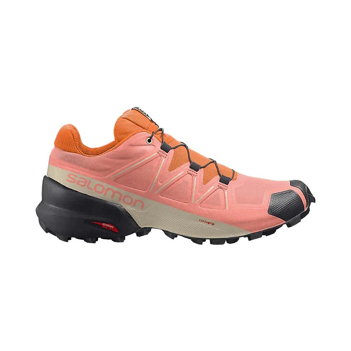 Salomon Speedcross 5 Trail Running Shoes for Women, Blooming Dahlia/Black/Vibrant Orange, 10.5