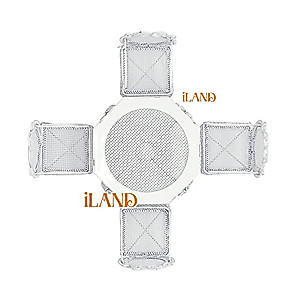 iLAND Fairy Garden Accessories Outdoor incl Swing, Table and Chairs w/Rose Vines, Dollhouse Furniture Set for Dollhouse Garden on 1/12 Scale (Elegant 16pcs)